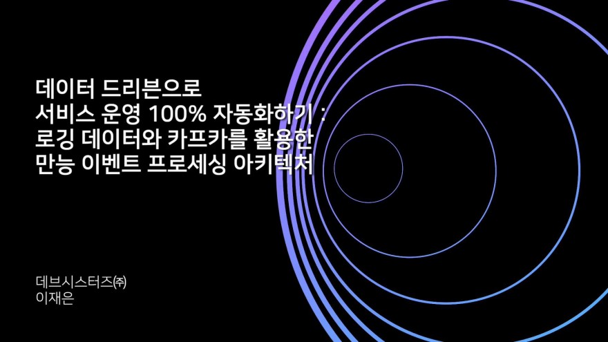 팝업 닫기 데이터 드리븐으로 서비스 운영 100 자동화하기 로깅 데이터와 카프카를 활용한 만능 이벤트 프로세싱 아키텍처