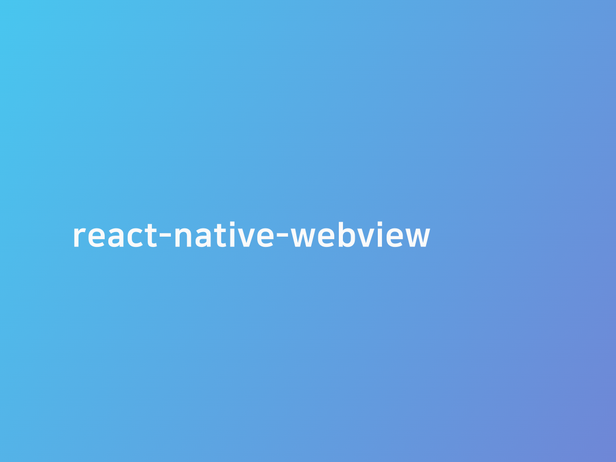 react-native-webview | 코드너리