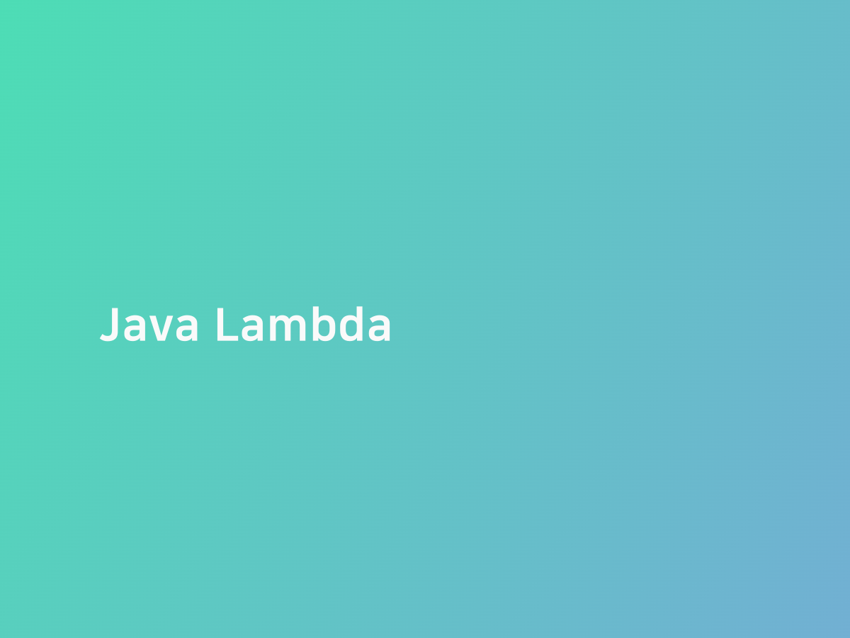 Java Lambda | 코드너리
