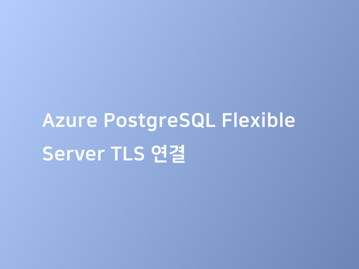 Azure PostgreSQL Flexible Server TLS 연결 | 코드너리