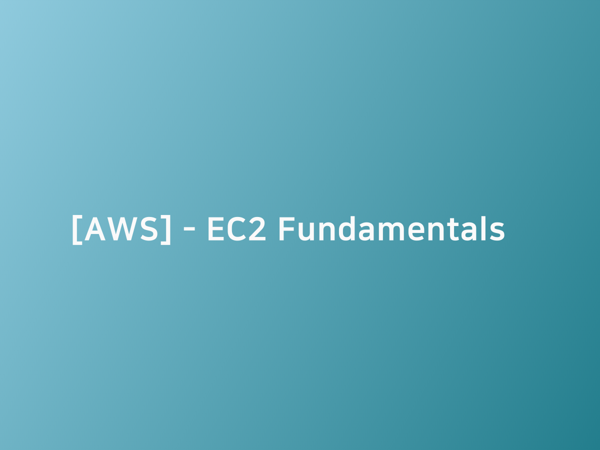 [AWS] - EC2 Fundamentals | 코드너리