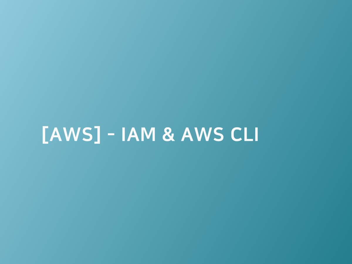 [AWS] - IAM & AWS CLI | 코드너리