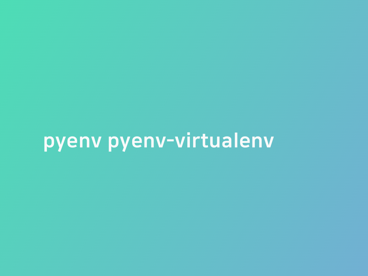 pyenv pyenv-virtualenv | 코드너리