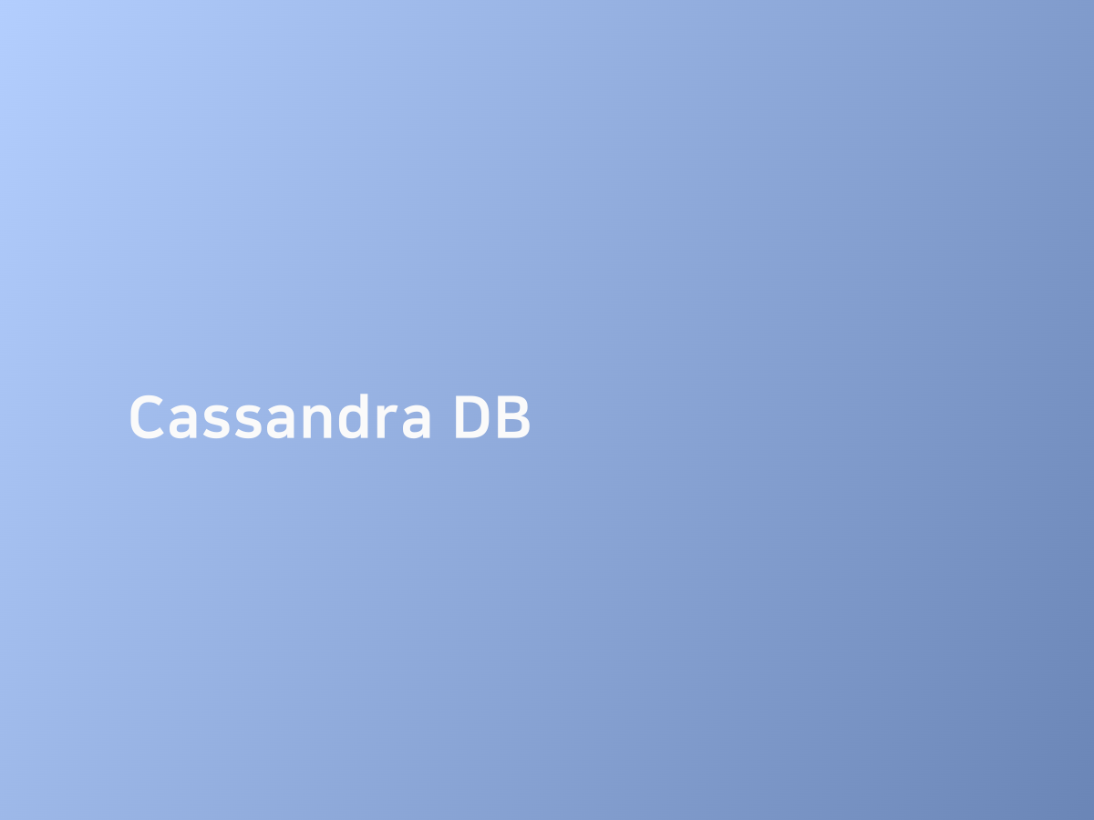 Cassandra DB | 코드너리