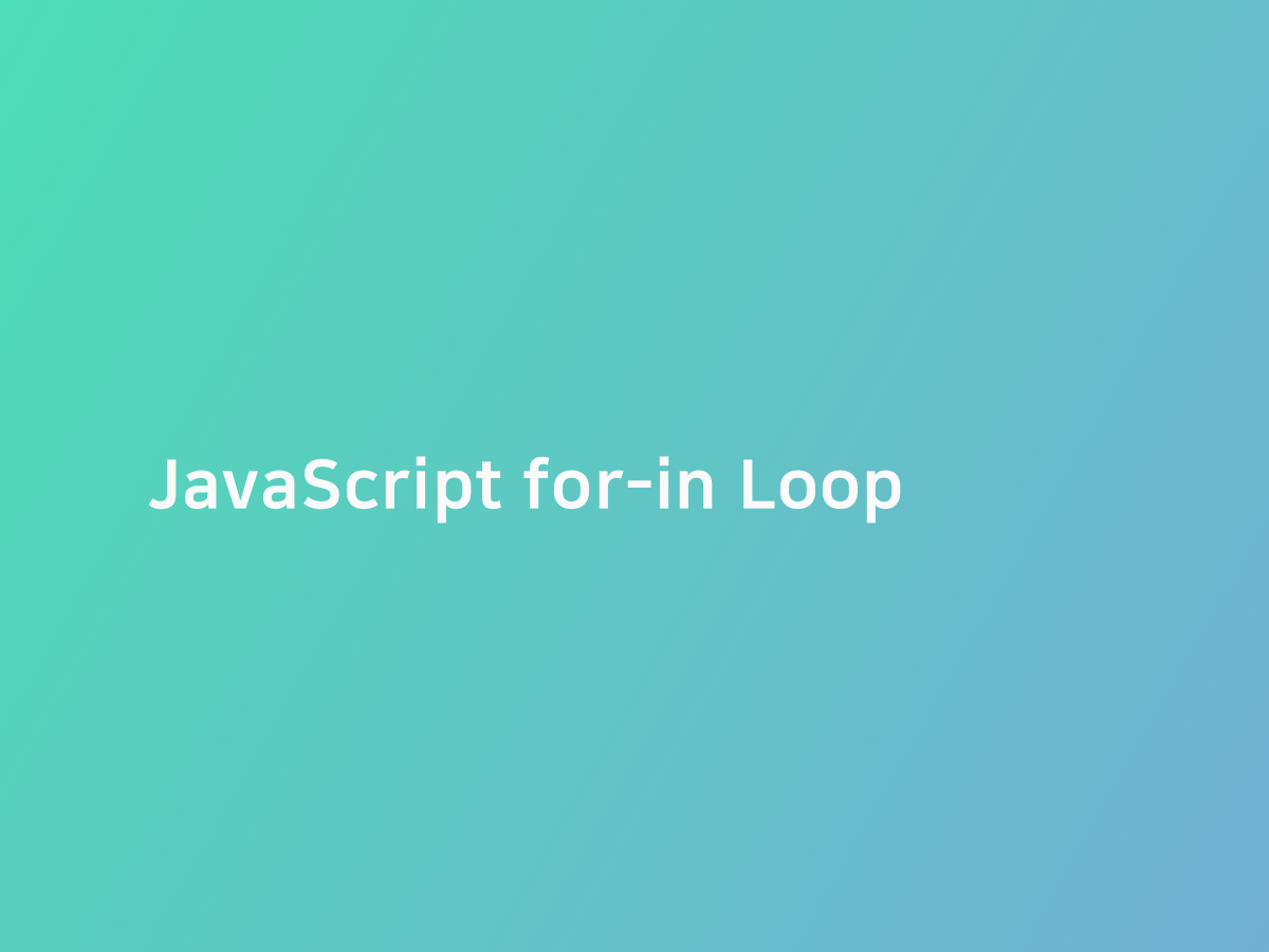 JavaScript for-in Loop | 코드너리