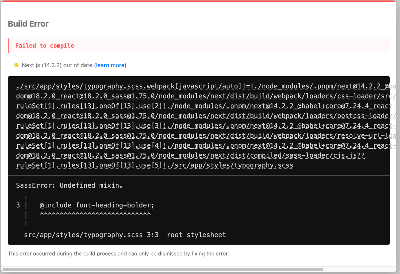 SassError: Undefined mixin. 에러 해결 | 코드너리
