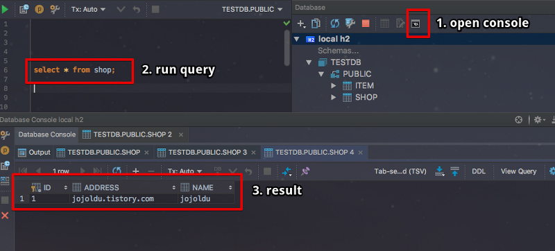 Springboot H2 Db 클라이언트로 Intellij 사용하기 코드너리