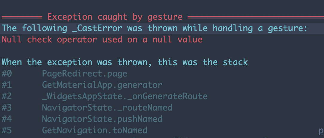 [GetX] Null check operator used on a null value | 코드너리